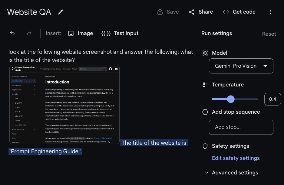 Getting Started with Gemini | Prompt Engineering Guide